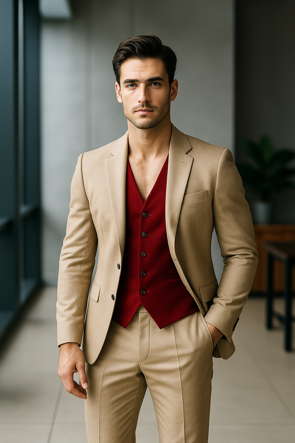 Slim Fit Three-Piece Suit – Modern Gentleman Collection – Systado